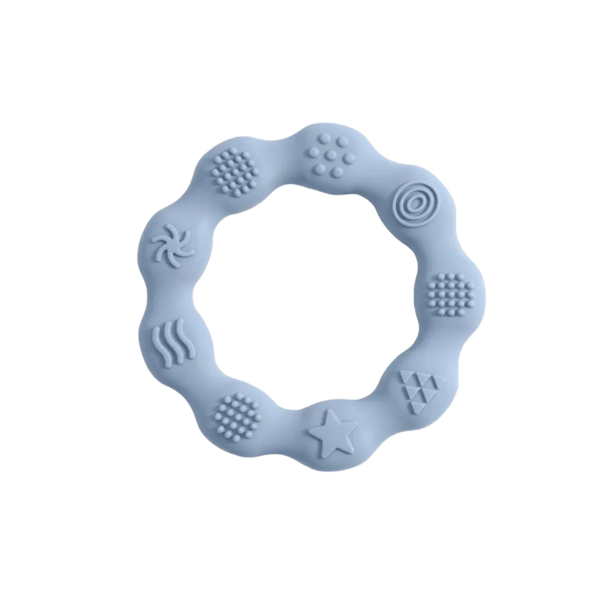 Light blue Silicone Teething and Sensory Ring – The Monkey Box
