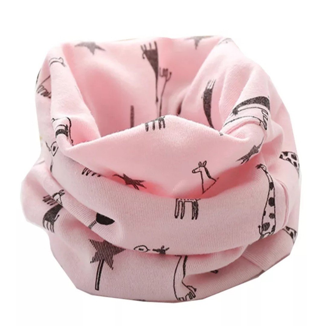 Children's Pink Giraffe Cotton Snood - The Monkey Box