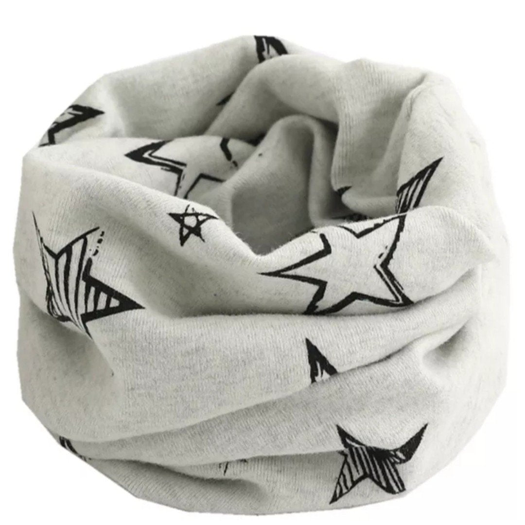 Children's Grey Star Cotton Snood - The Monkey Box