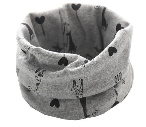 Children's Grey Giraffe Cotton Snood - The Monkey Box