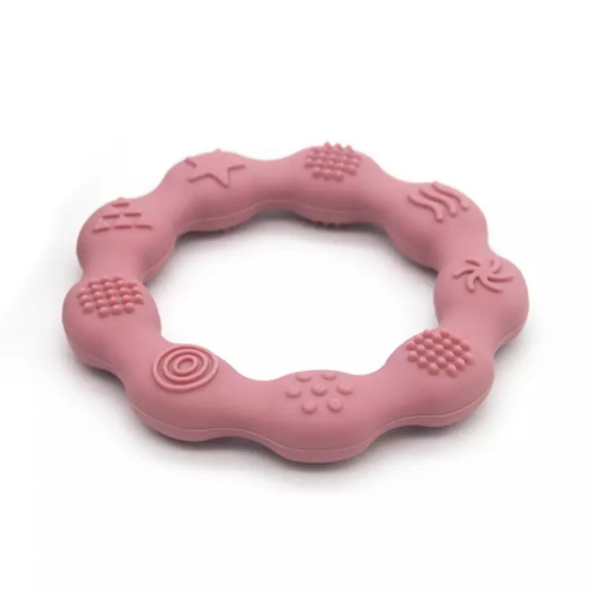 Pink Silicone Teething and Sensory Ring – The Monkey Box